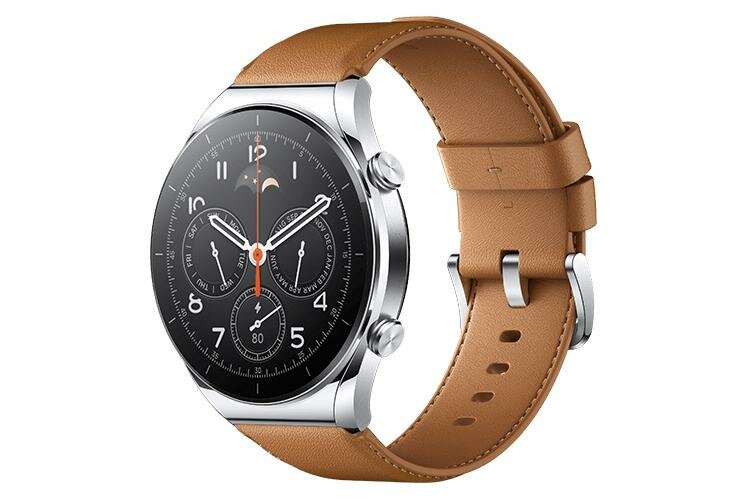 Смарт-часы Xiaomi, streamer silver, коричневый кожаный ремешок