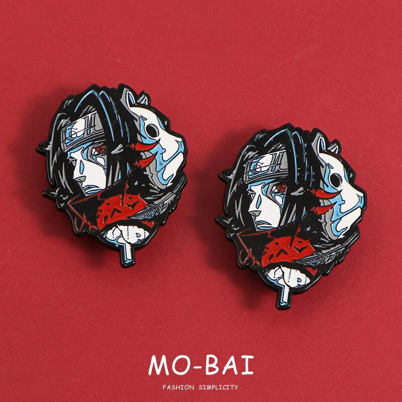 MINISO Новая брошь Наруто Учиха Итачи, металлический значок, аксессуар для школьного рюкзака, японский аниме-персонаж