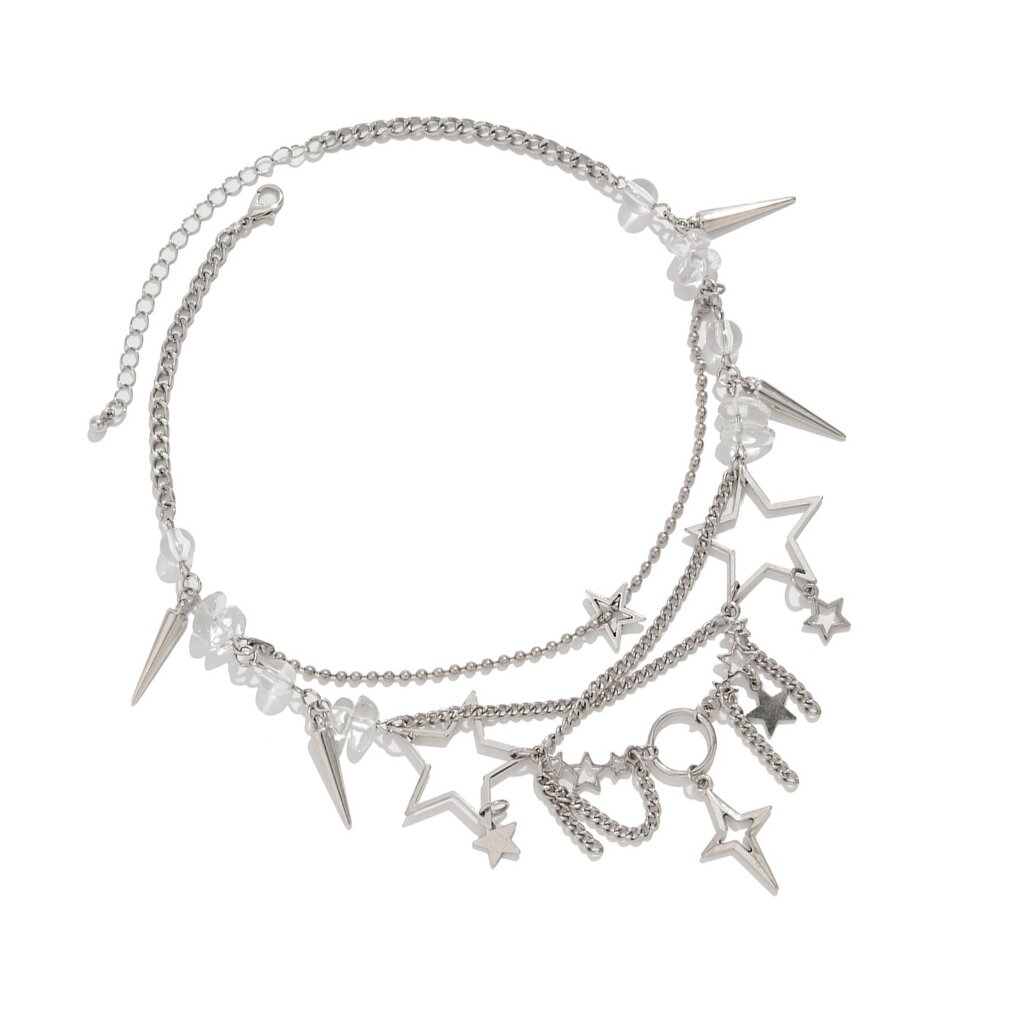 Уникальное Нерегулярное Многослойное Ожерелье С Кисточками И Подвеской В Виде Звезды Портативный Аксессуар для Модной Женской Одежды