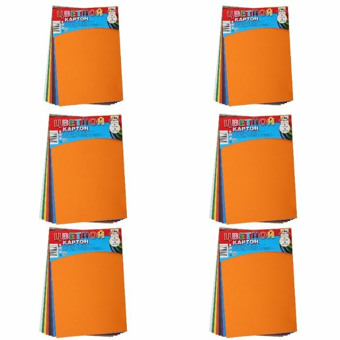 Апплика Картон Цветной, 8 цветов, 6 шт