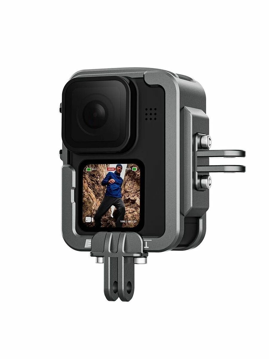 Рамка экшн-камера Telesin GP-FMS-G11-TZ для GoPro Hero 13/12/11/10/9, черно-серая, алюминиевая