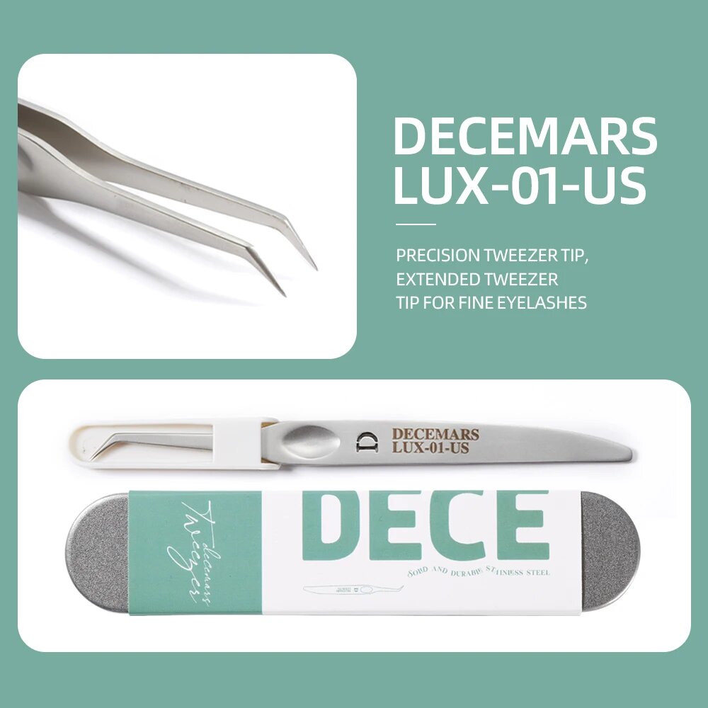 Пинцет DeceMars LUX-01-US для наращивания ресниц