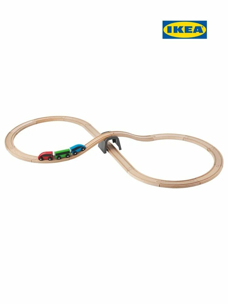 IKEA LILLABO набор игрушечных поездов, с треком, 20 шт