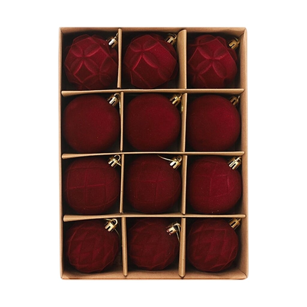 12шт Бархатные Рождественские Украшения Стекающиеся Фенечки Украшение Рождественской Елки