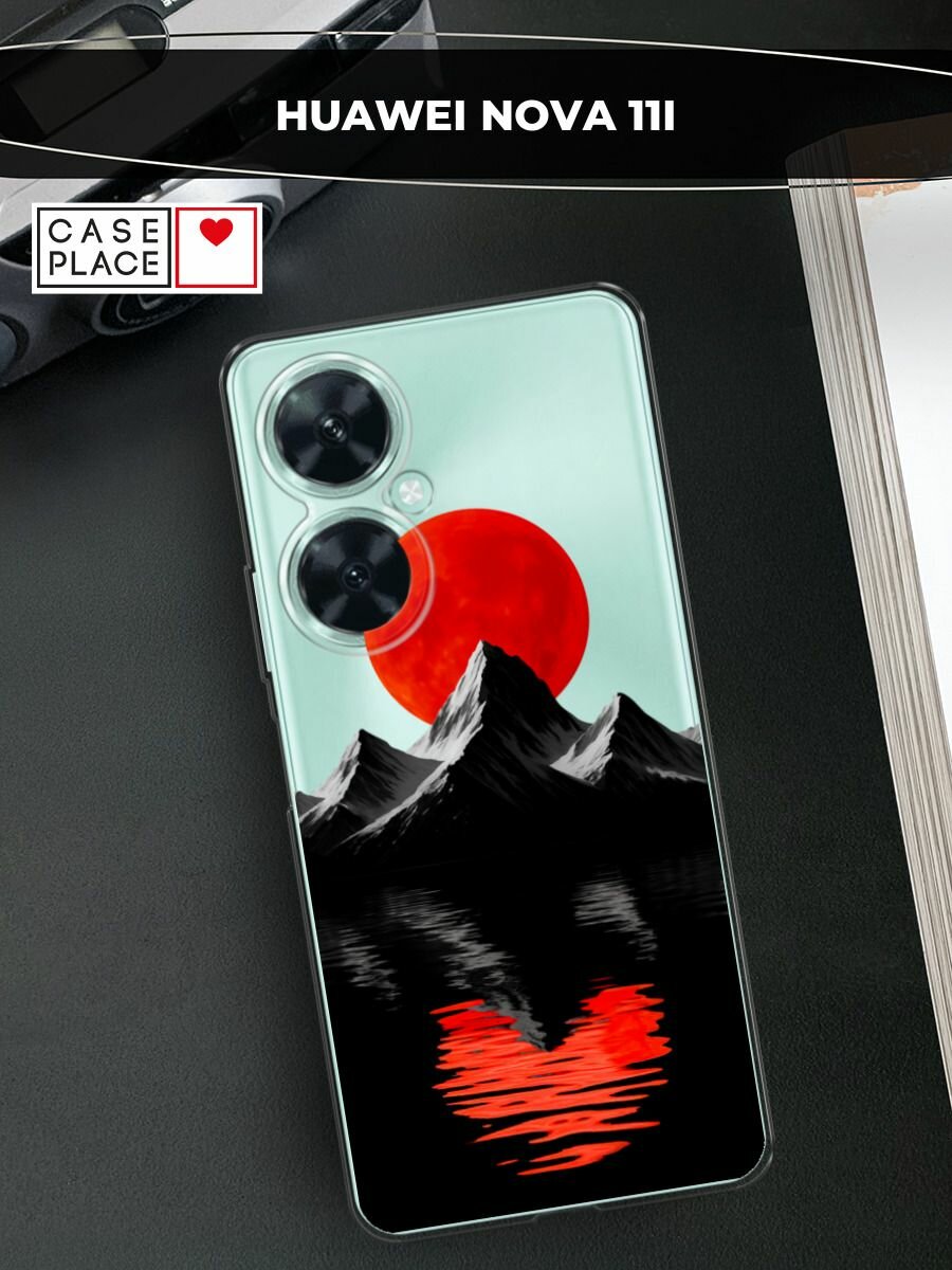 Чехол на Huawei Nova 11i / Хуавей Нова 11i с принтом Черная гора, прозрачный