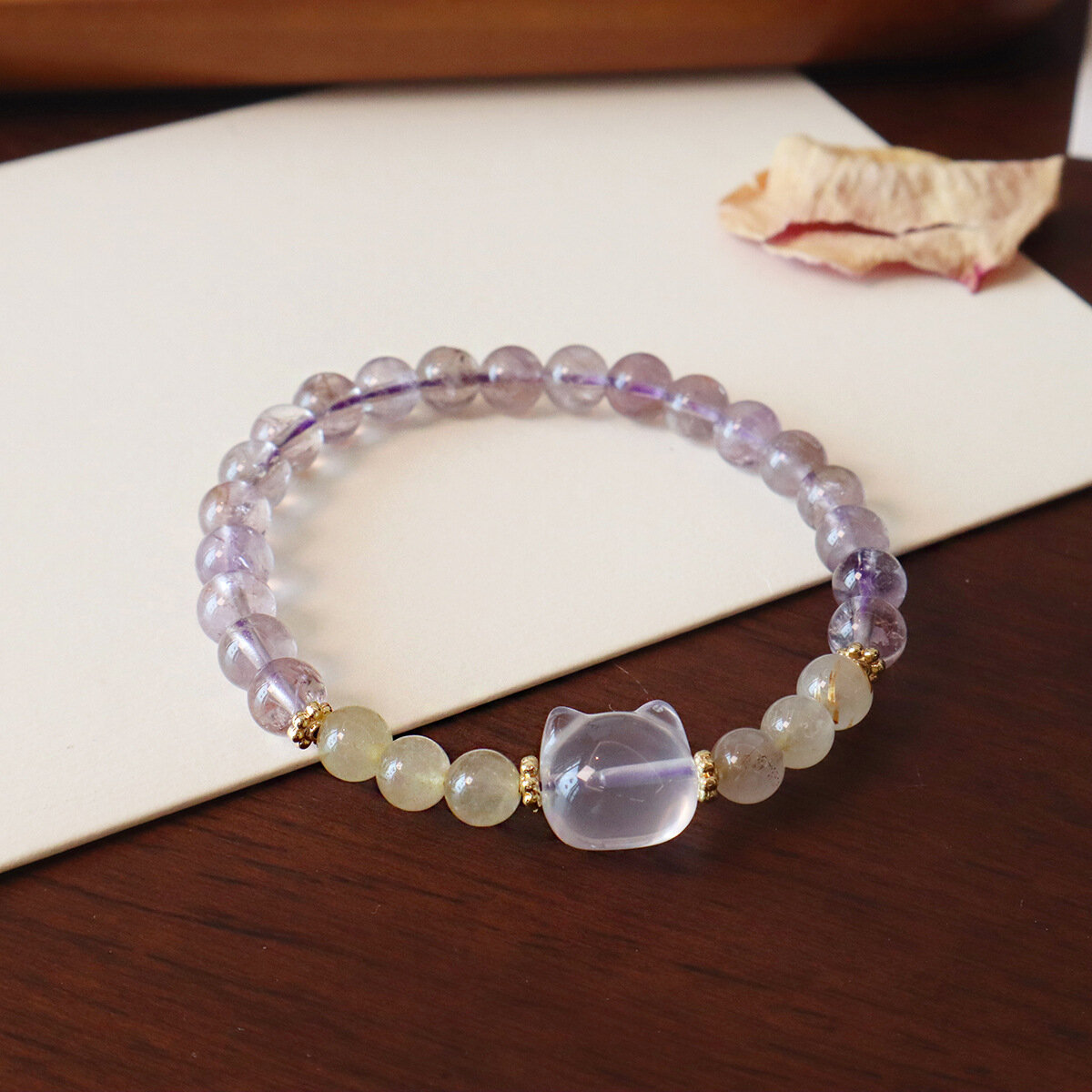 Браслет для гадания, YM Mall из аметиста и кварца Камень Приносит элегантность и удачу