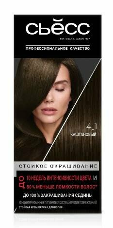 Крем-краска для волос Сьёсс Стойкая, тон 4-1, Каштановый