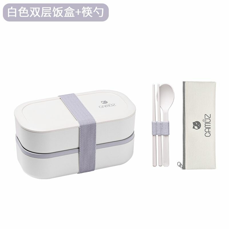 CAMUZ Японский стиль Ланч-бокс Бенто Двухслойный Милый Разделенный Микроволновая Нагрев Офисный Работник Портативный Большой Вместимости
