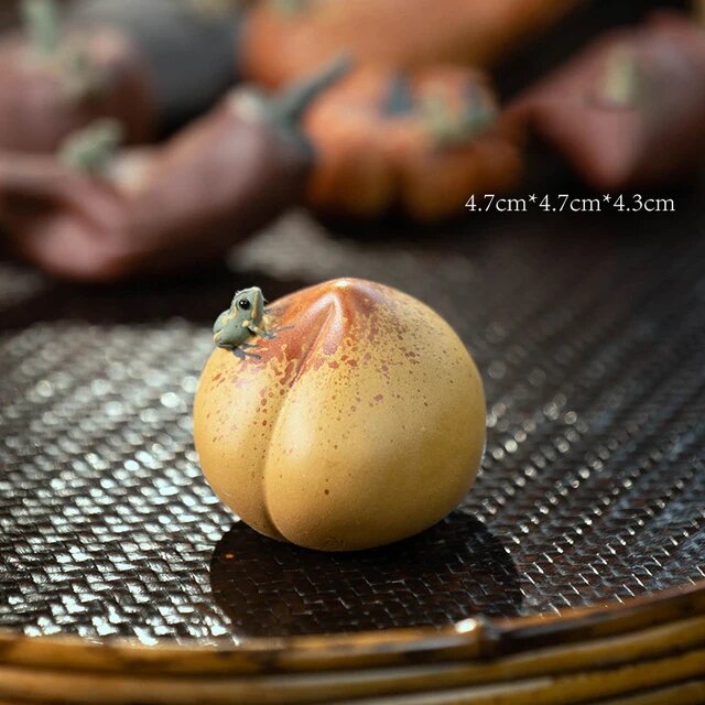 Игрушки для чаепития, креативные фигурки лягушек из фиолетовой глины, раскрашенные аэрозольной краской, тыквы, скульптуры фруктов из фиолетовой глины, чайные сервизы в стиле кунг-фу, украшения и изделия ручной работы для чайной церемонии.