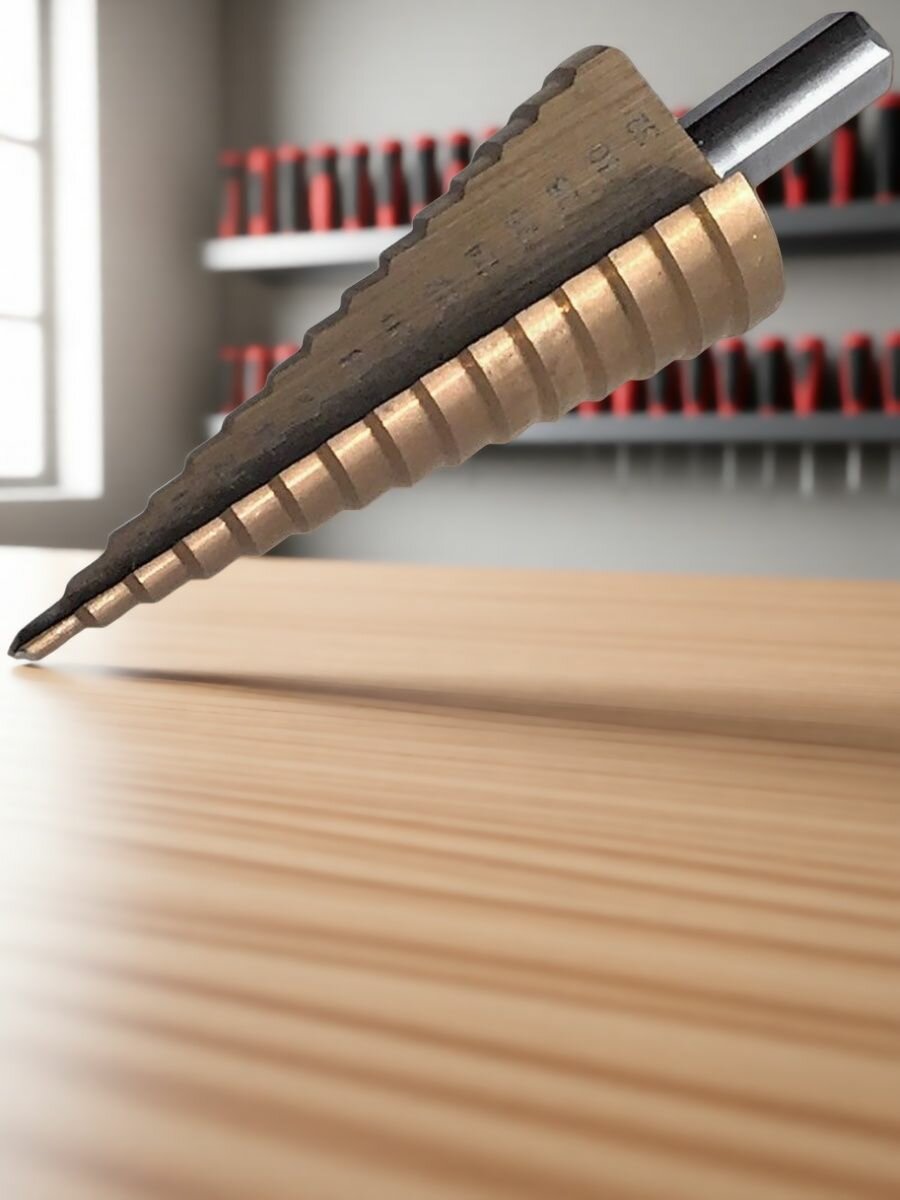 Сверло ступенчатое по металлу с прямой режущей кромкой, 10 ступеней (9-36 мм), L 78 мм, inWork