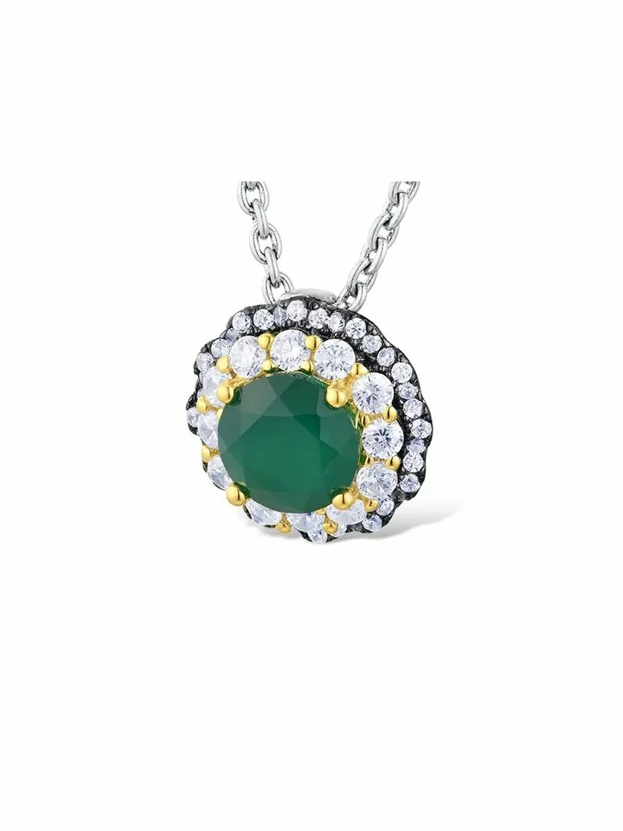 Подвеска, серебро, 925 проба, агат, циркон