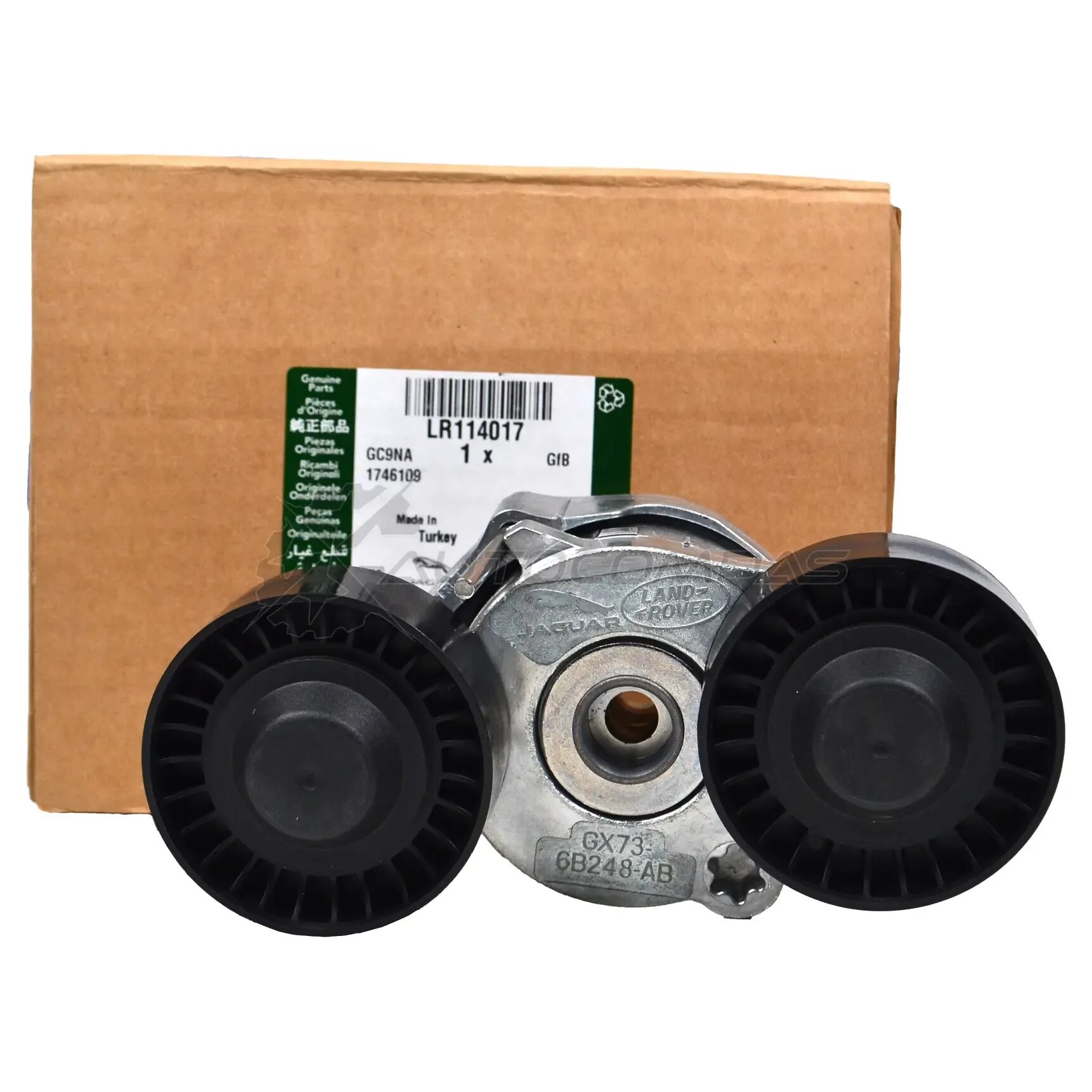 Натяжитель приводного ремня Jaguar E Pace F Pace XF Land Rover Defender Discovery Range Rover Evoque Velar 9LL 0T4V TZRDES LR114017