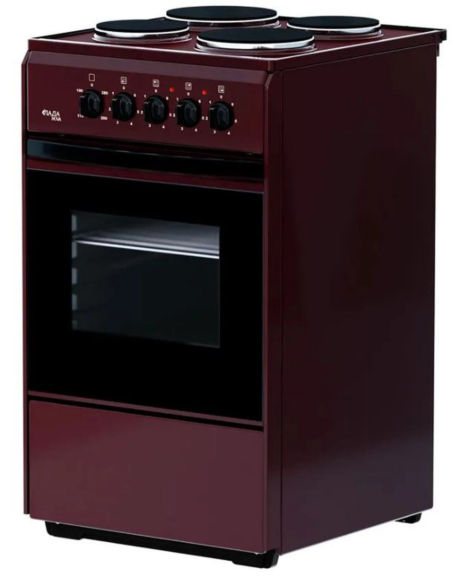 Электрическая плита лада "NOVA" AE 14027, 4 конфорки, духовка 50 л, 2 режима, до 280°C