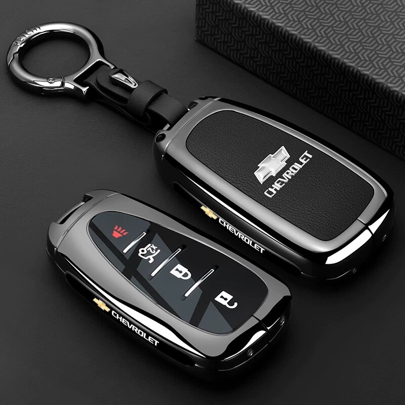 Автомобильный ключевой чехол Chevrolet Smart с круглым кольцом в ониксовом черном для Малибу XL, Трейлблейзер, Круз,