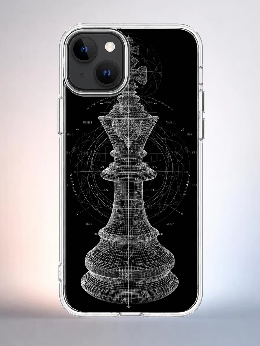 Чехол iPhone 15 Каркасный король силиконовый прозрачный