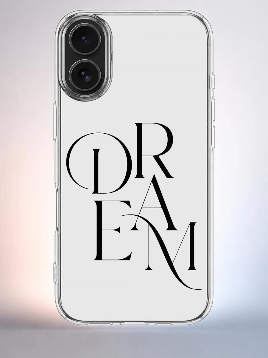 Чехол iPhone 16 DREAM типографика y2k Indie sleaze