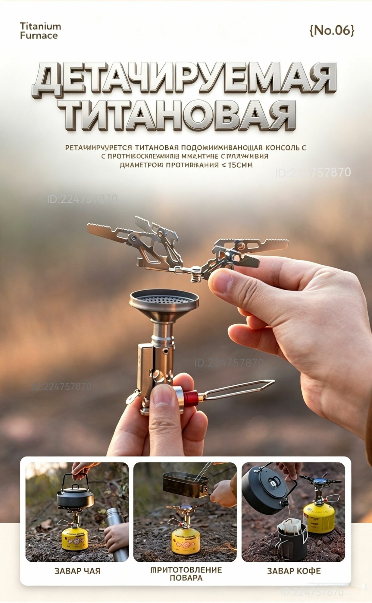 CAMPINGMOON XT-2F титановая ракетная печь 3.3 кВт походная легкая