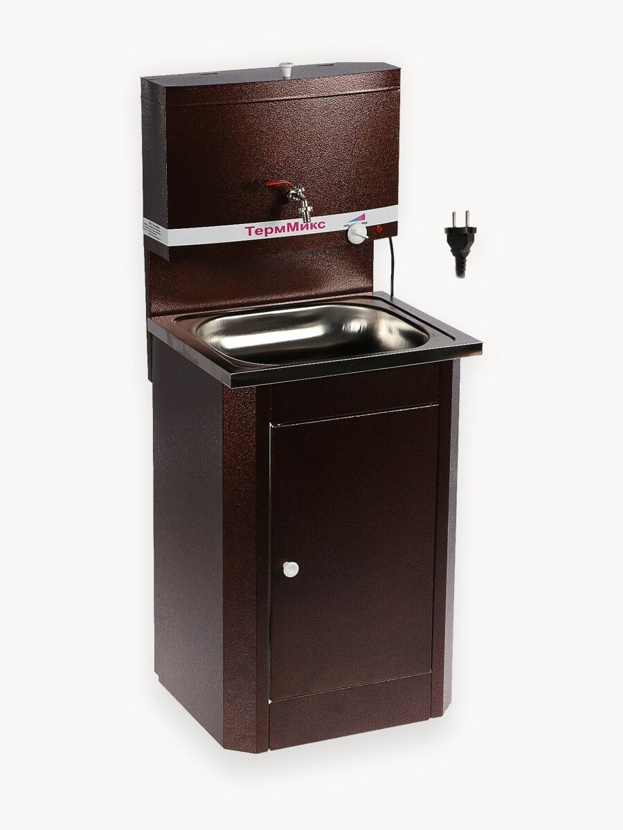 Умывальник ТермМикс 17 л, ЭВН, мойка нерж, тумба металл, бак металл, медь/бронза