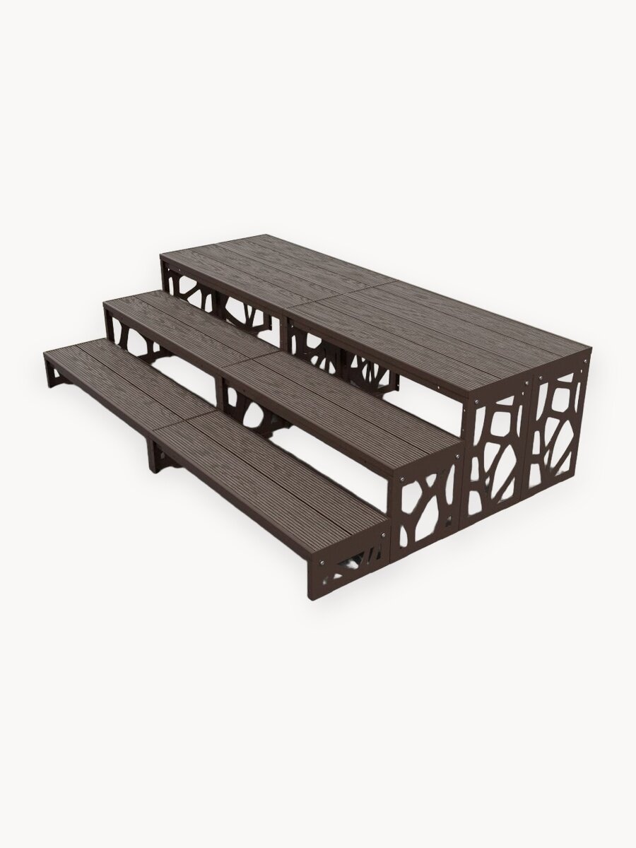 Крыльцо АрсеналЪ Avant Модуль, 3 ступени, ПВЛ, 100×31×52.5 см, тёмно-коричневый