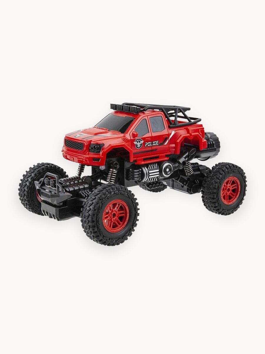 Машинка на пульте управления со светом и дымом, внедорожник, джип, вездеход, красный