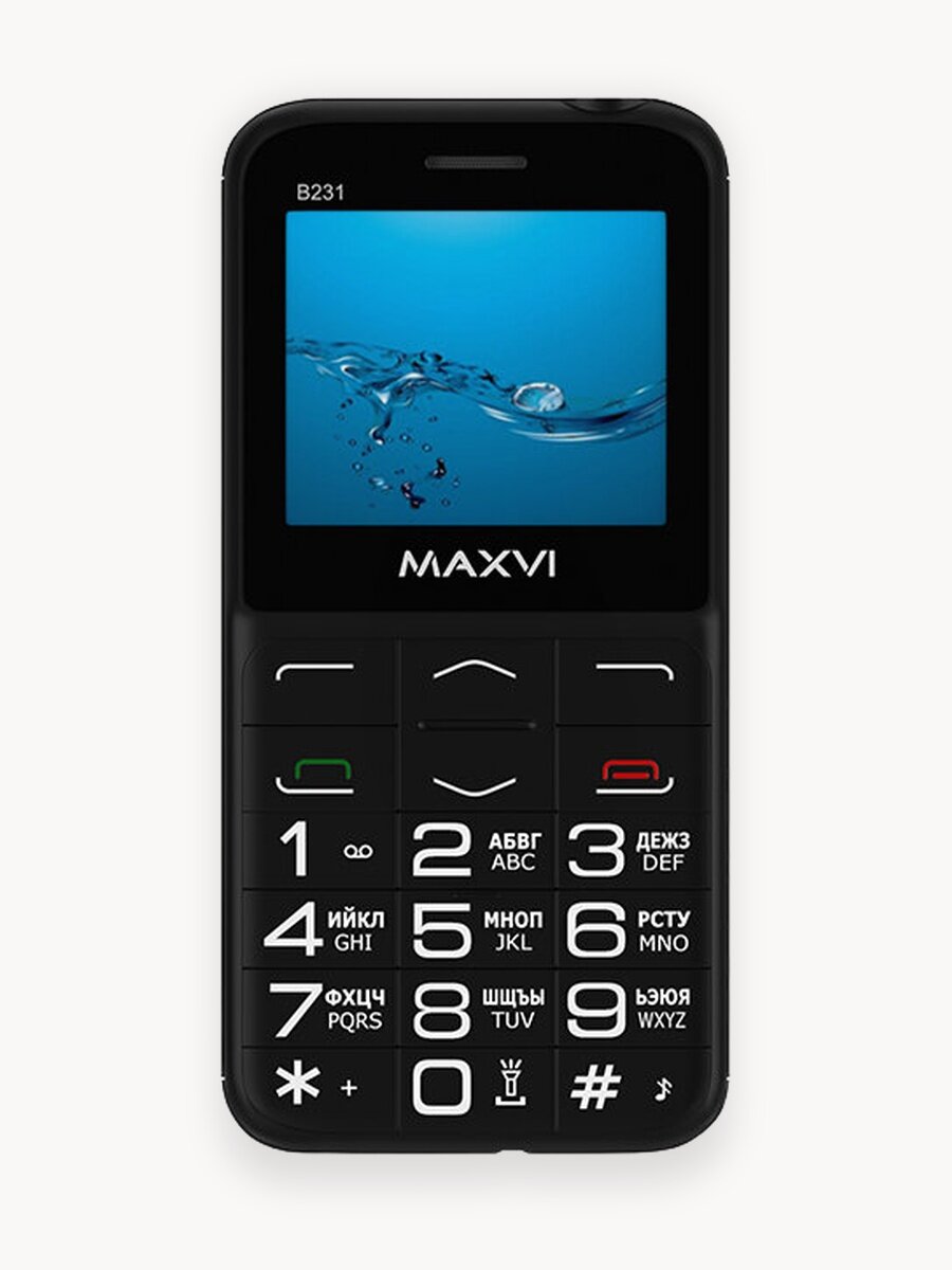 Мобильный (сотовый) телефон MAXVI B231 Black (черный), кнопочный