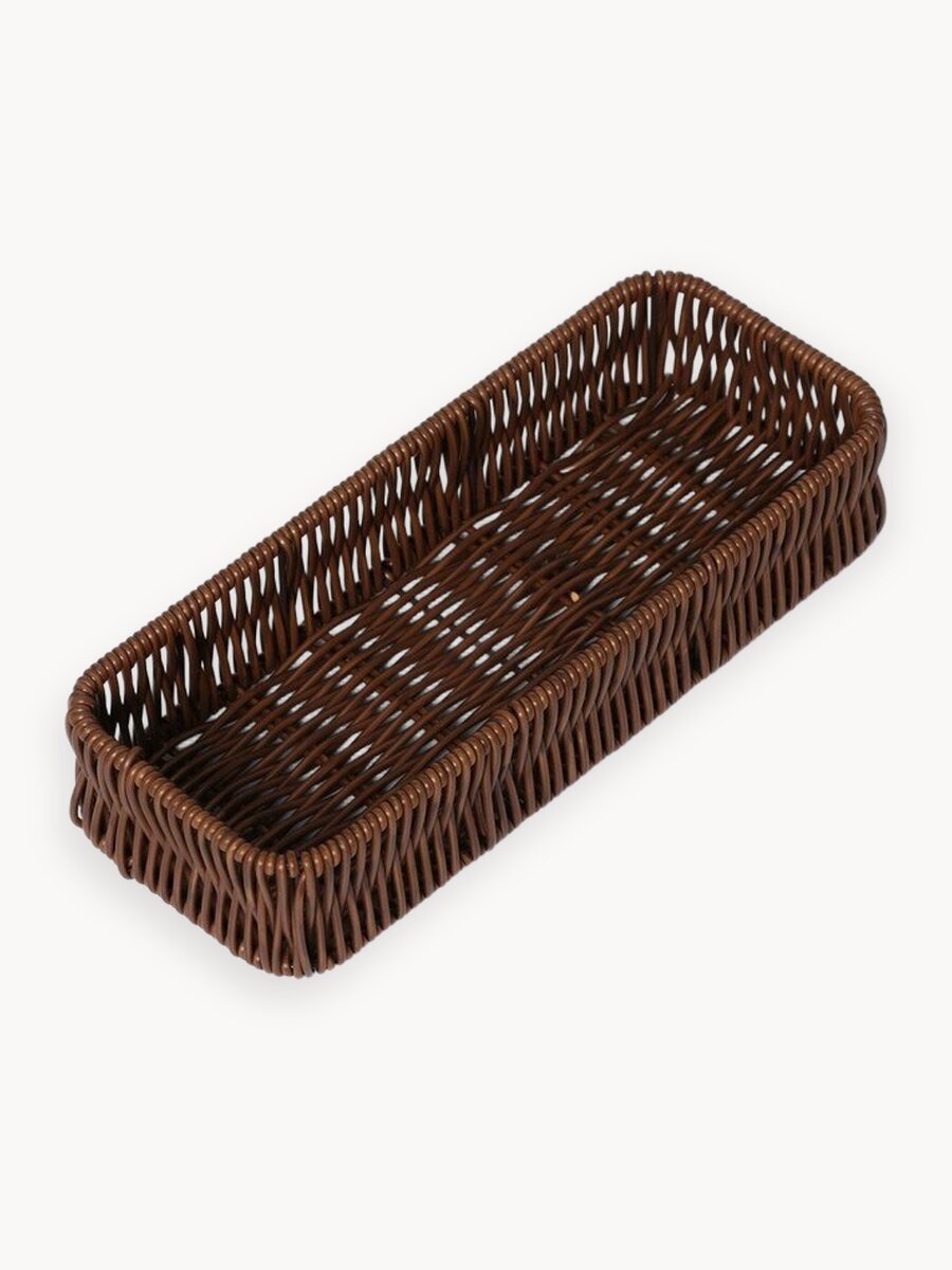 Корзинка плетеная для фруктов и хлеба «Огайо» 27.5×11×5.5 см, пластиковая, прямоугольная