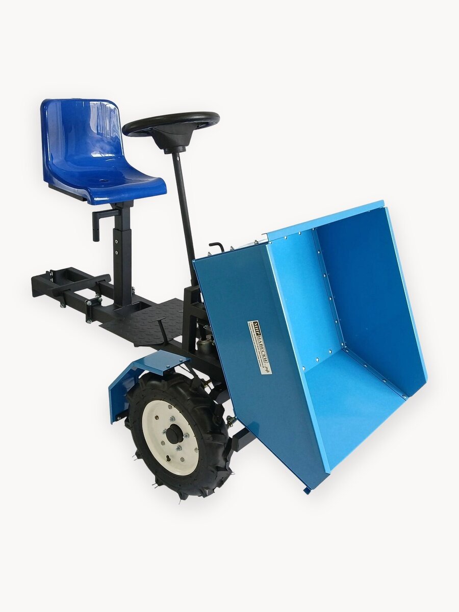 Адаптер передний АПМ-135 с кузовом для китайских мотоблоков колеса 4.00-10 синий