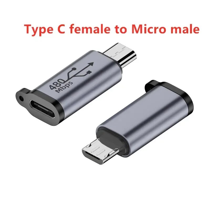 Адаптер Type-C Female to Micro Male, USB2.0, 480 Мбит/с