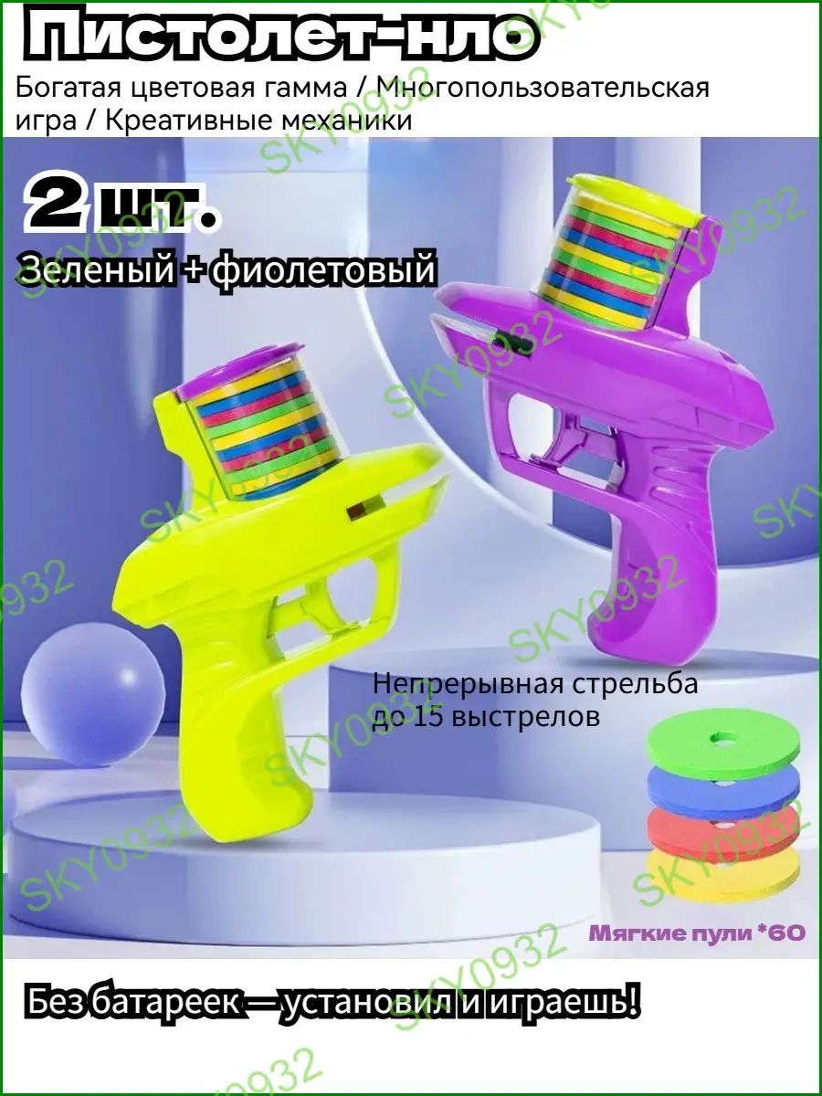 Игрушечный пистолет-пулемет с датчиком движения и подачей воды, фиолетовый, для активных игр детей