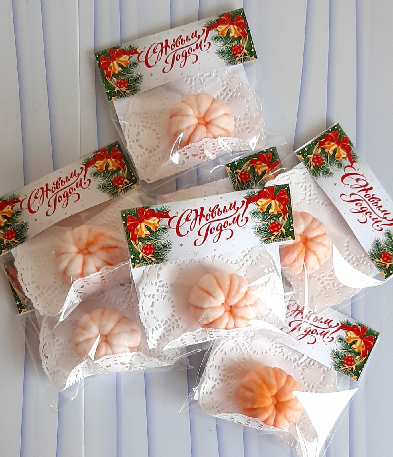 Набор мыла "Мандарины", ручная работа, с ароматом мандарина, для рук, 5шт