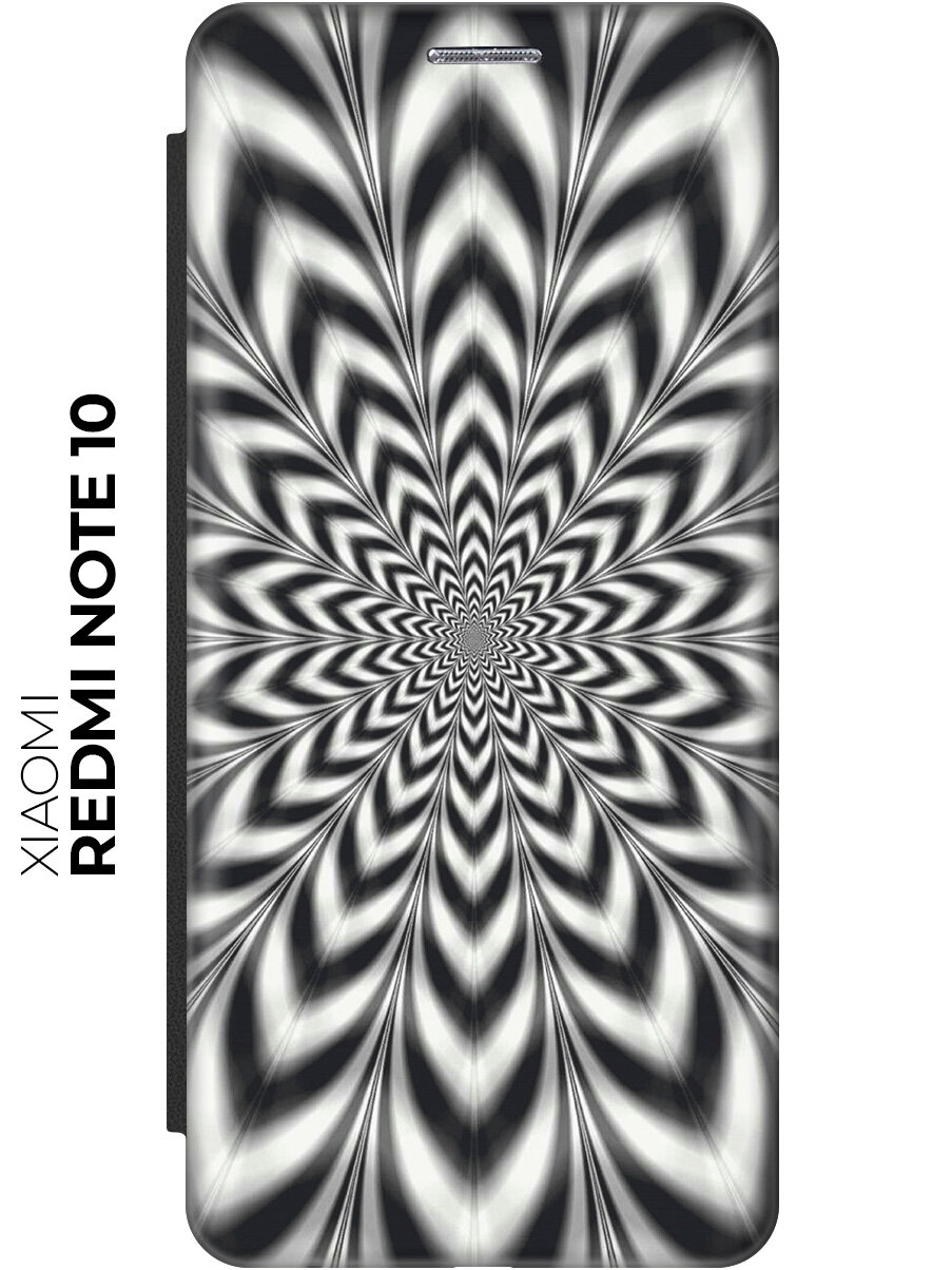 Чехол-книжка Черно-белая иллюзия на Xiaomi Redmi Note 10 / Note 10S / Poco M5s / Сяоми Редми Ноут 10 / Ноут 10С / Поко М5с черный