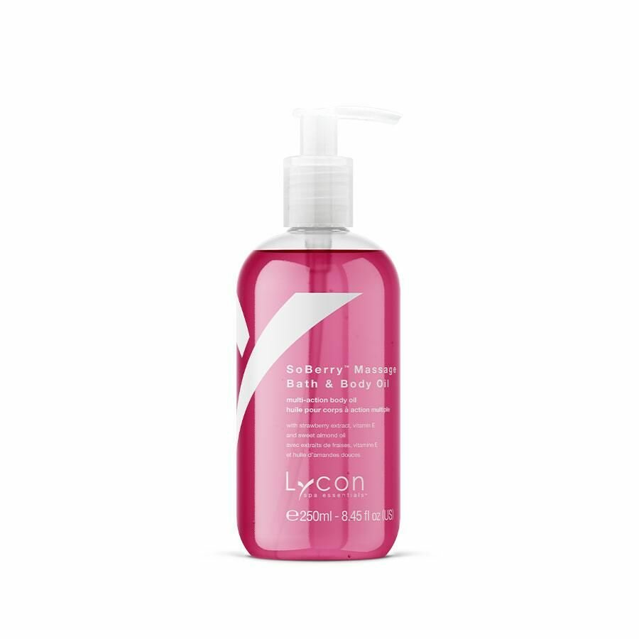 LYCON Масло косметическое для ванны и массажа с клубникой и миндалем Soberry Massage & Bath Oil