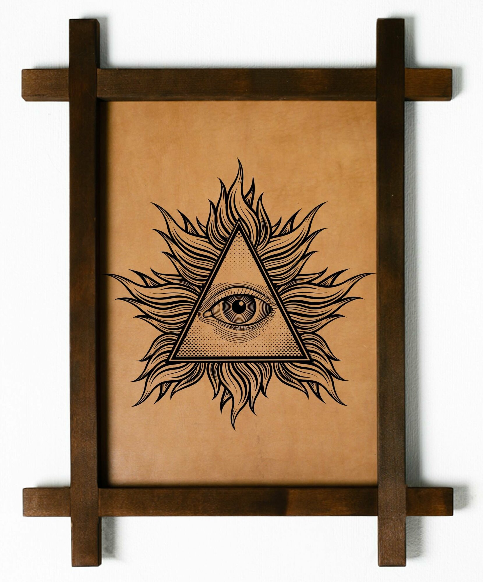 Картина интерьерная из кожи "Всевидящее око", BoomGift