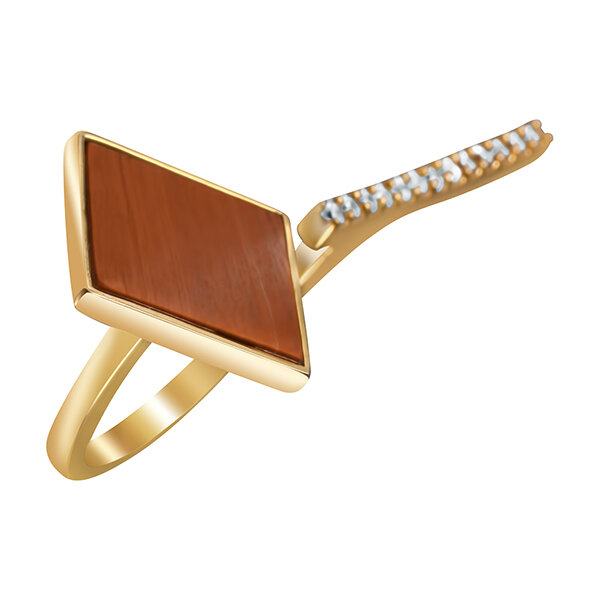 Кольцо, серебро, 925 проба, агат