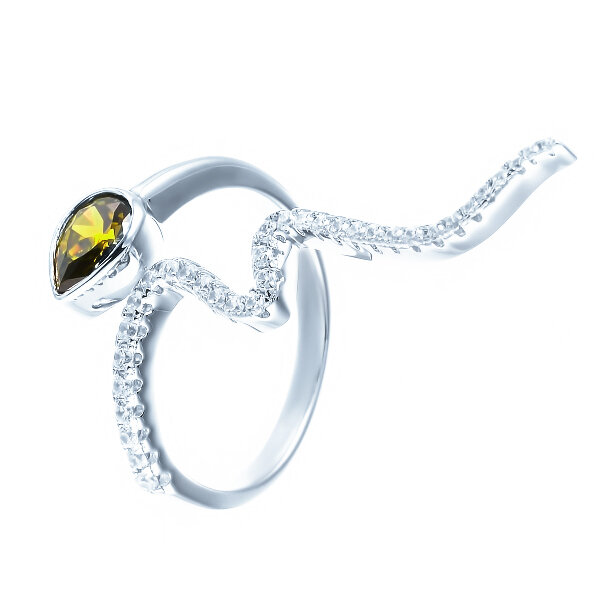 Кольцо, серебро, 925 проба, фианит