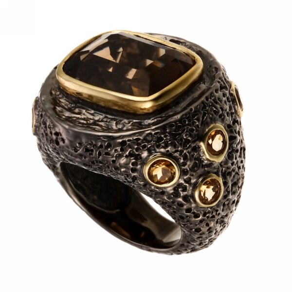 Кольцо, серебро, 925 проба, агат