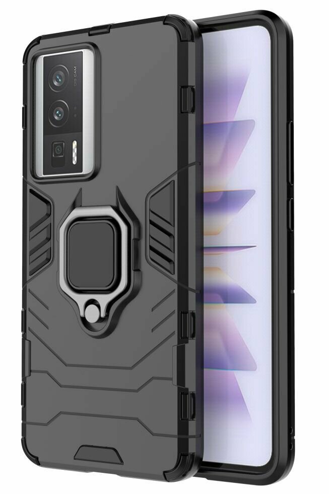 Чехол противоударный для Xiaomi Poco F5 Pro / Поко F5 Про (Черный)