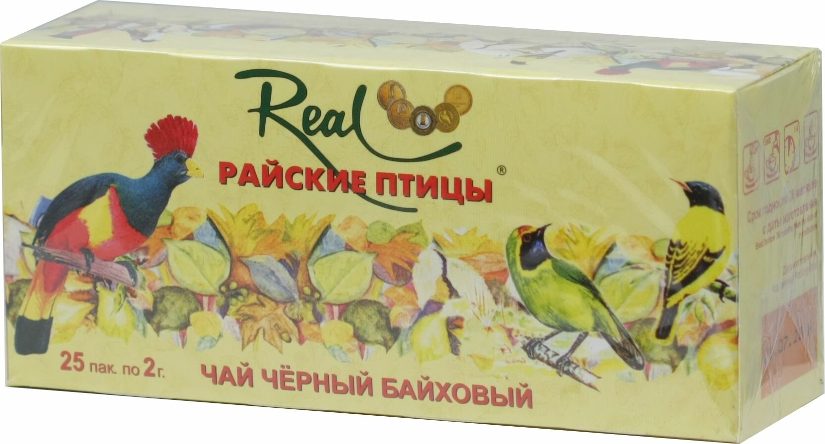Real Райские птицы Чай черный байховый Black Tea, цейлонский, 25 пакетиков, 50 г