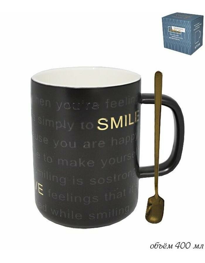 Кружка 400 мл с ложкой 1 шт.