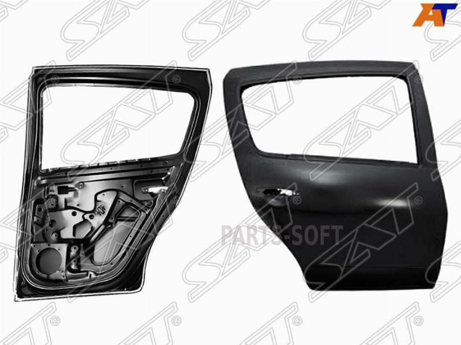 Дверь задняя Renault Sandero 09-14 / Sandero Stepway 10-14 (Справа/ с отверстиями под молдинг) Sat арт. STDC310411