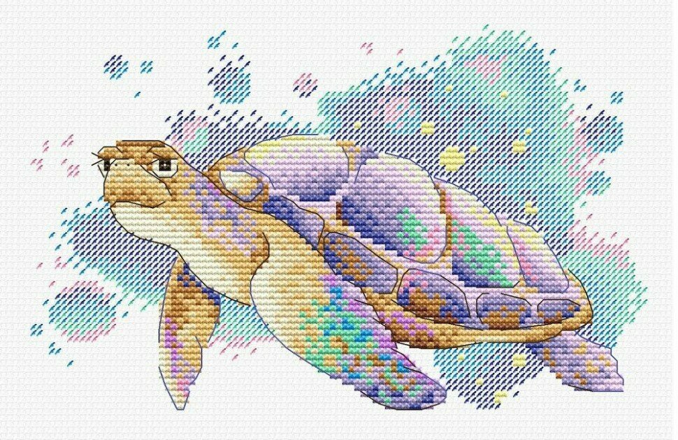 Набор для вышивания Жар-Птица #В-680 Под водой, Счетный крест, 12 x 19 см