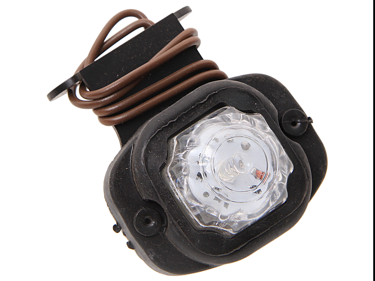 Фонарь габаритный светодиодный белый 12/24V круглый с кронштейном европлюс