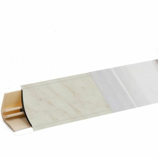 Плинтус для столешницы Korner LB15 с кабель-каналом мягкий край 15х15x3000 мм ПВХ, Мрамор Карарра