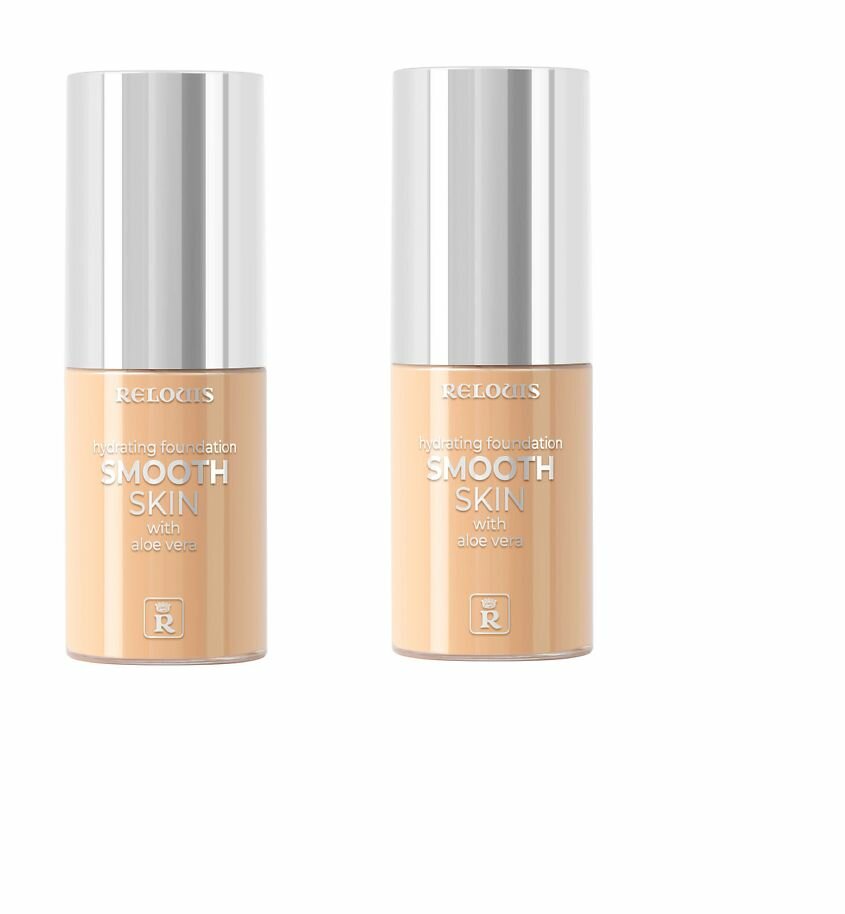 Relouis SMOOTH SKIN Тональный крем Увлажняющий с алоэ вера тон 03 Золотистый Бежевый , 30 г, 2 уп.
