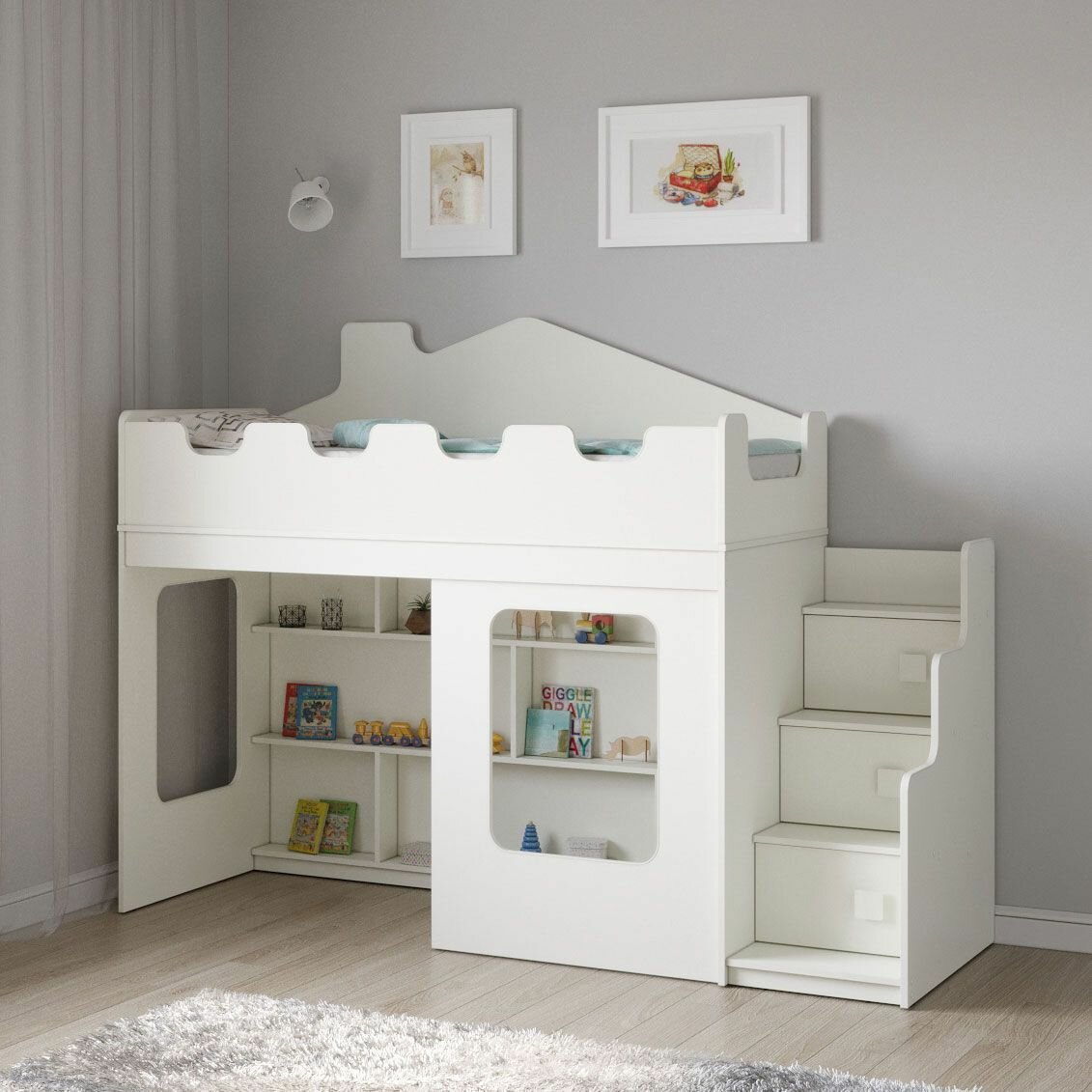 Кровать-домик Легенда 43.3.1 с окном