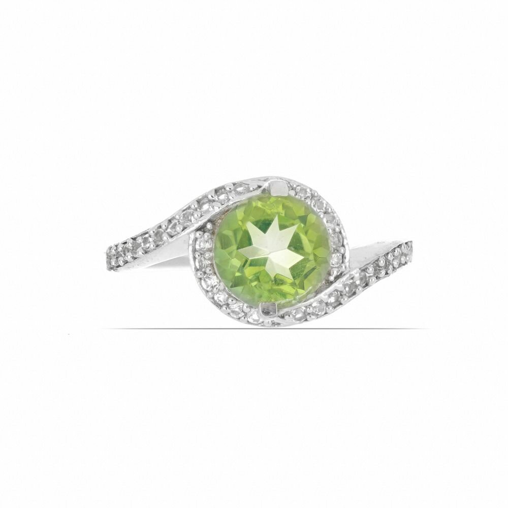 Кольцо тонкое, серебро, 925 проба, родирование, кварц, топаз