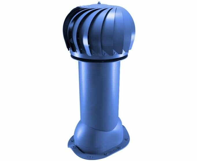 Роторный вентиляционный выход для металлочерепицы монтеррей 150/125 мм, утепленный, Viotto RAL 5005 синий