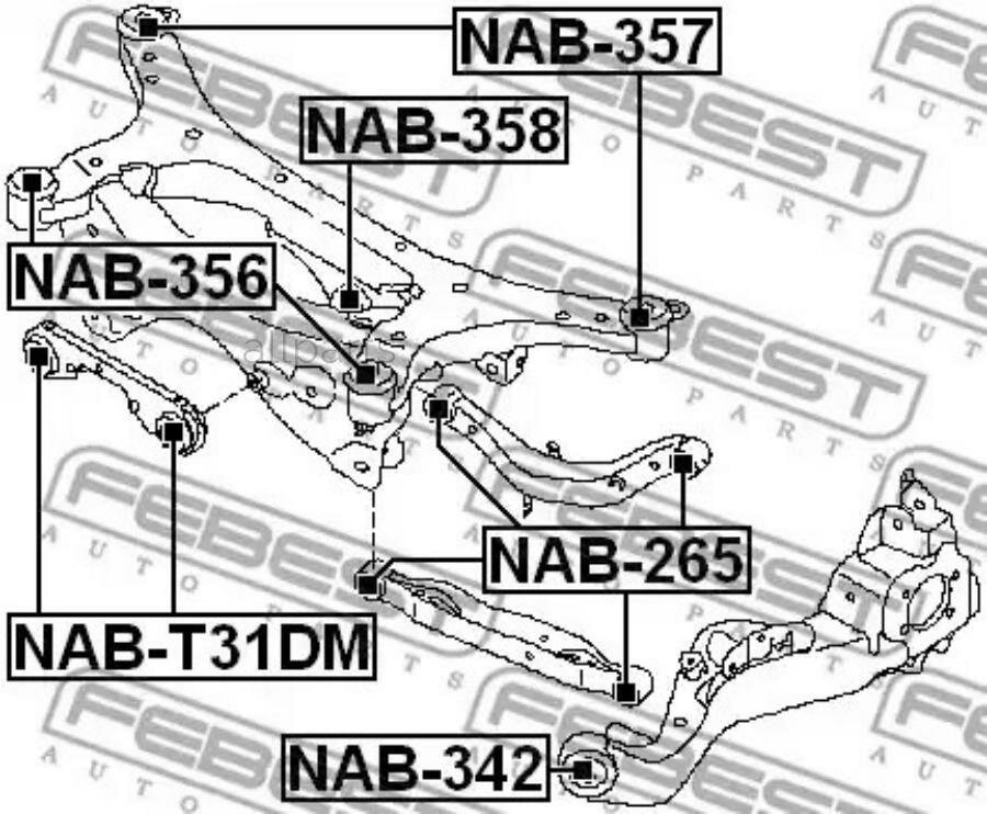 FEBEST NAB357 сайлентблок задней балки!\ Nissan Juke F15 10>