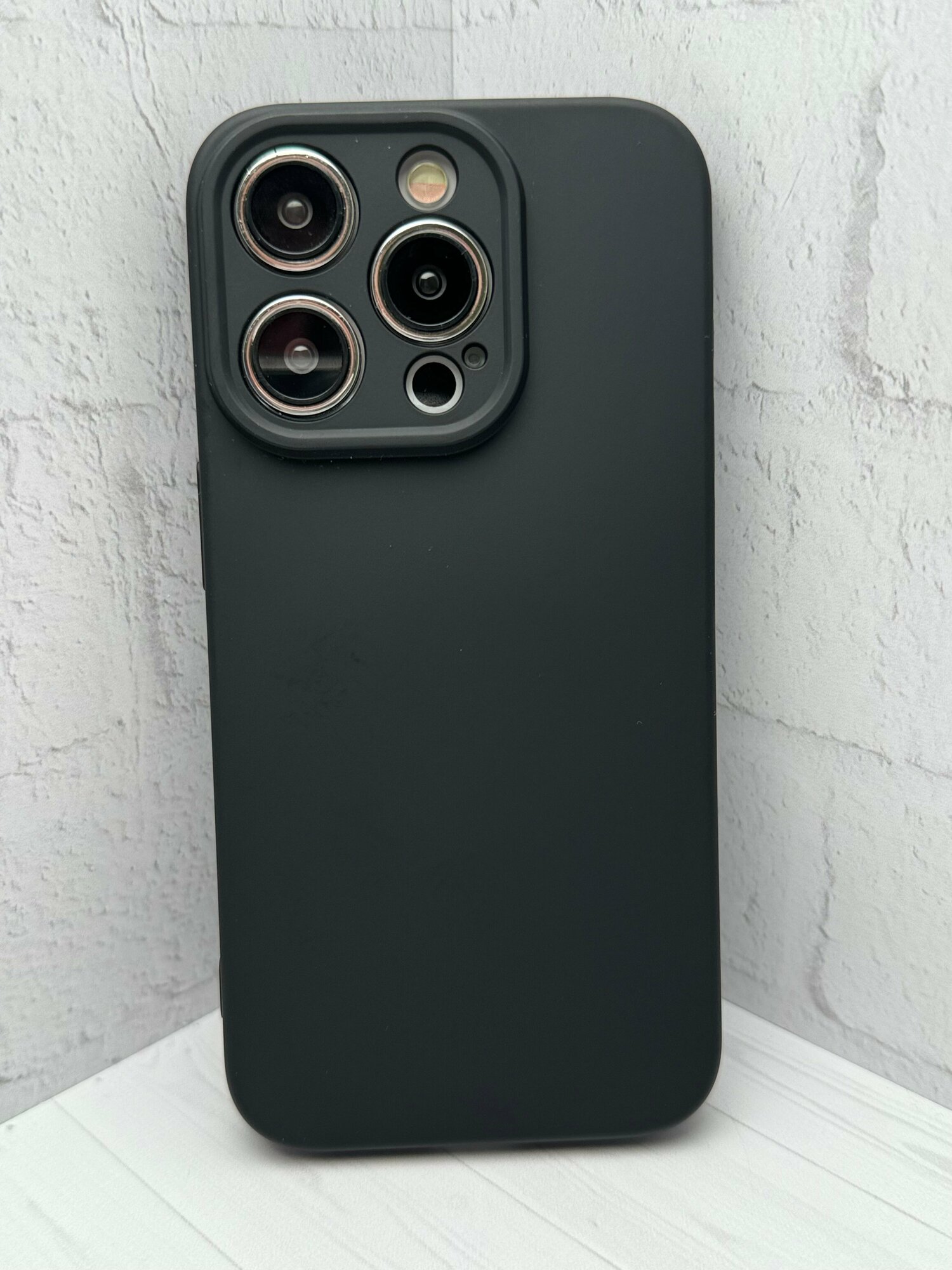 Защитный чехол для Apple iPhone 15 Pro Max силиконовый цветной защита со всех сторон iMobile Black