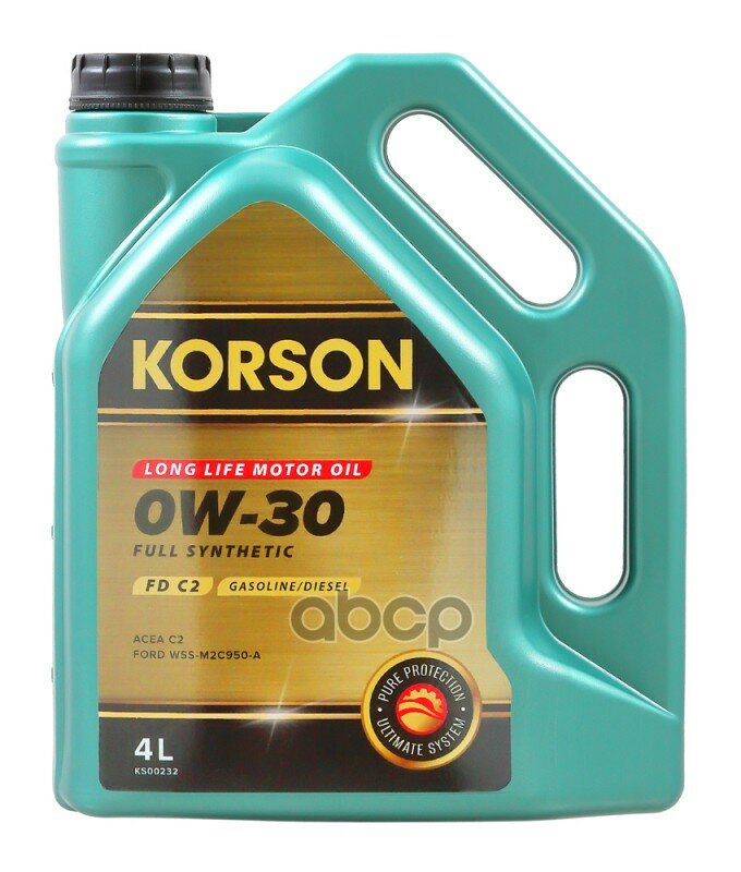 Korson 0W-30 FULL SYNTHETIC FD C2 4л (синт. мотор. масло.)